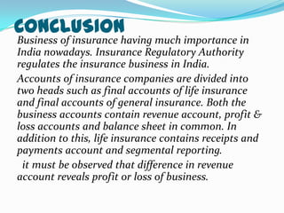 Accounts of insurance companies | PPSX