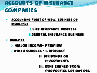 Accounts of insurance companies | PPSX