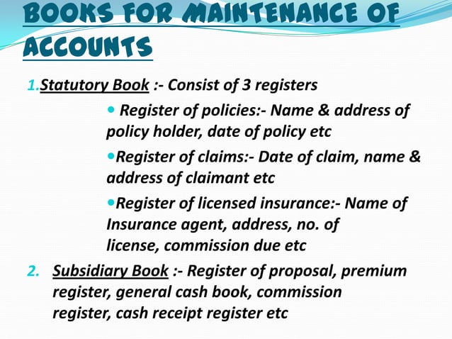 Accounts of insurance companies | PPSX