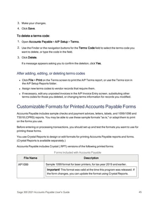 Accounts Payable a guide for ACCPAC Sage | PDF