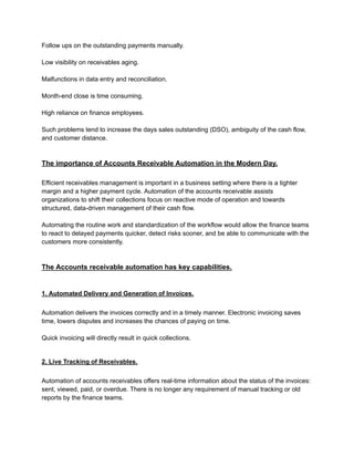 Accounts Receivable Automation: Enhancing the Cash Flow and Financial ...