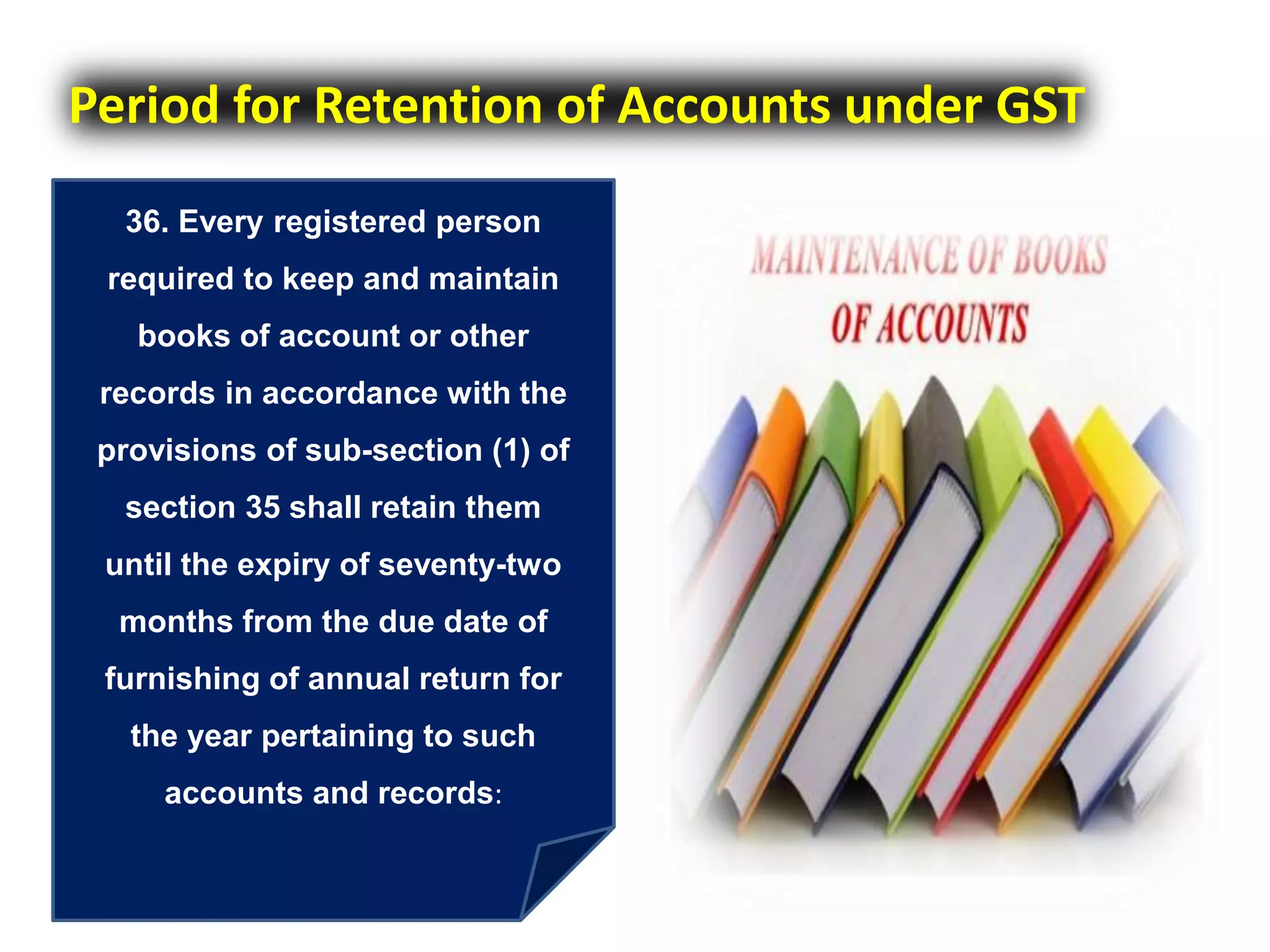 Accounts & Records in GST | PPTX