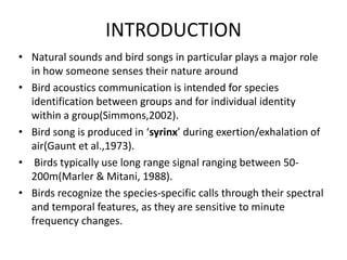ACCOUSTICS COMMUNICATION OF NOCTURNAL BIRDS IN SACON CAMPUS.pptx