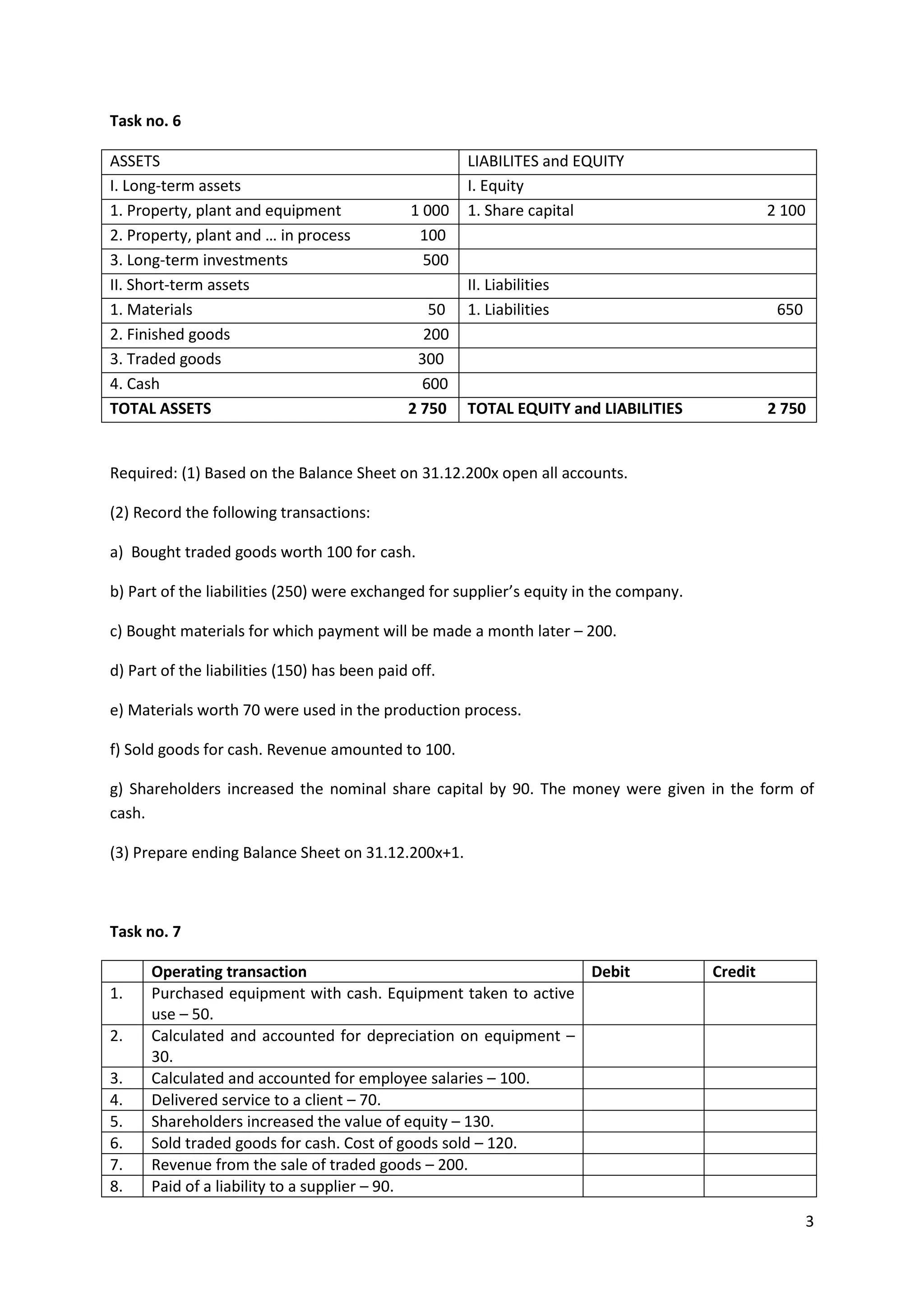 Accouting additional exercises | DOCX | Business Accounting & Finance | Business