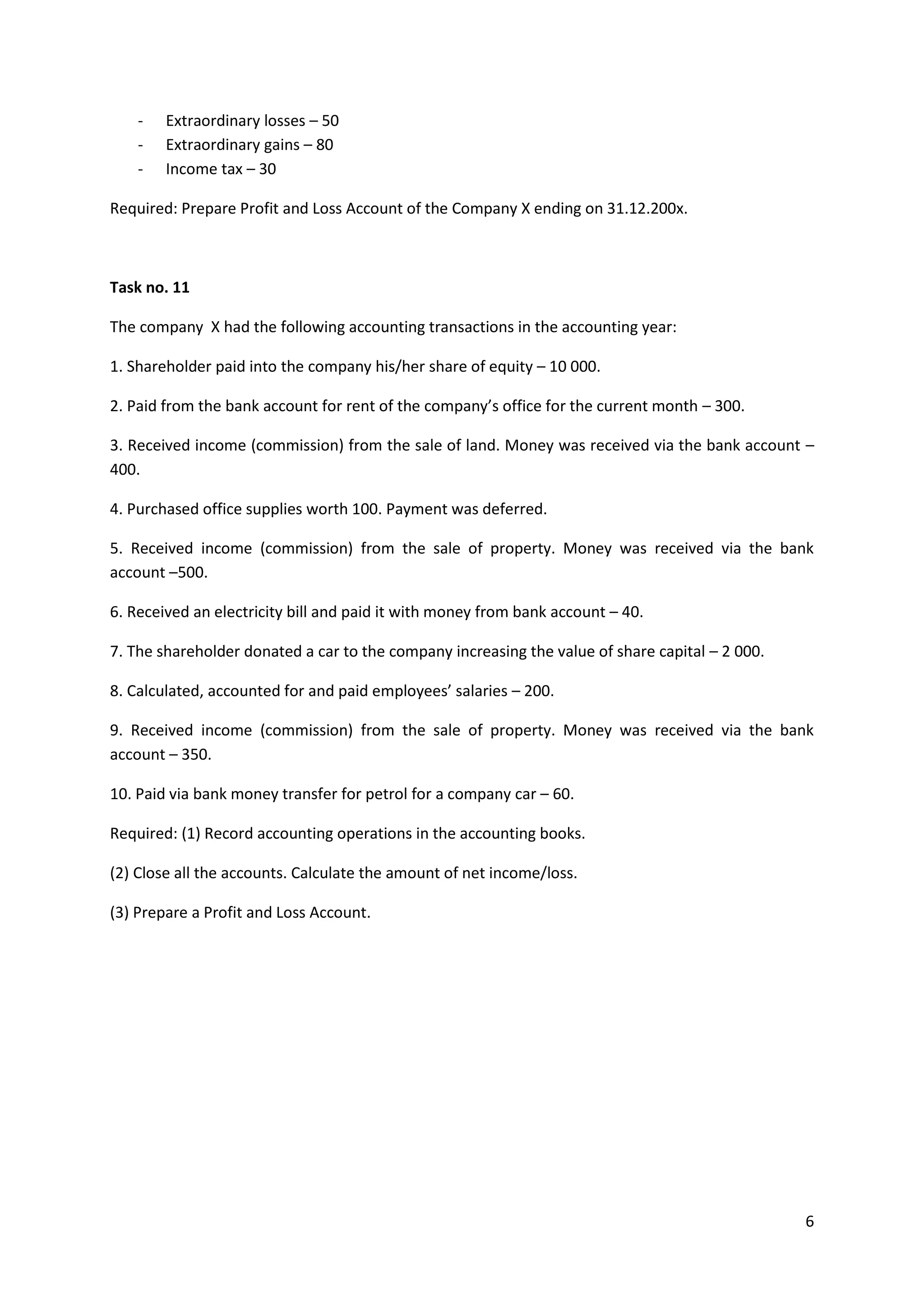 Accouting additional exercises | DOCX | Business Accounting & Finance | Business