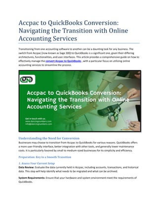 Accpac to QuickBooks Conversion Navigating the Transition with Online ...