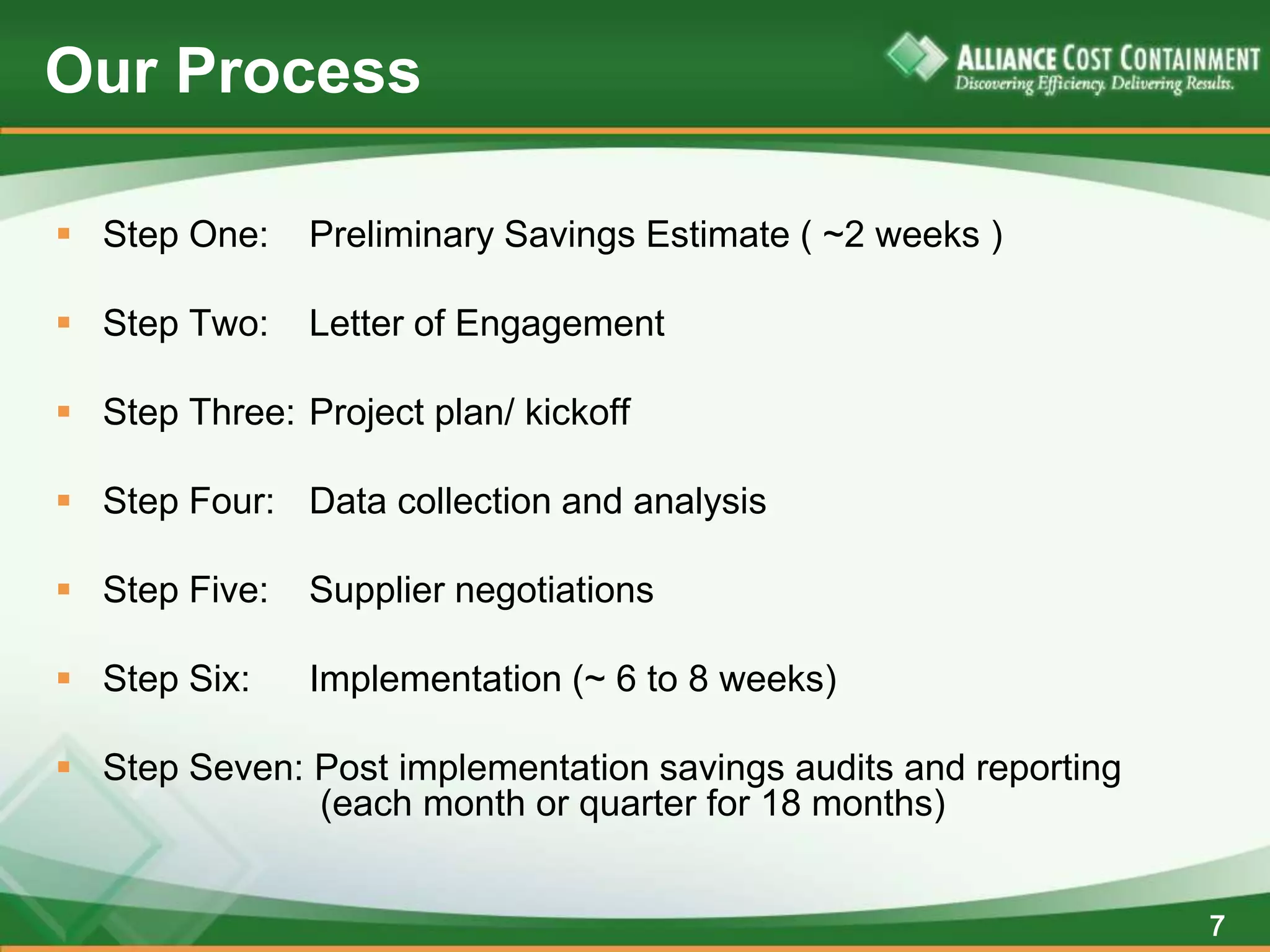 Alliance Cost Containment | PPTX | Business | Business and Finance