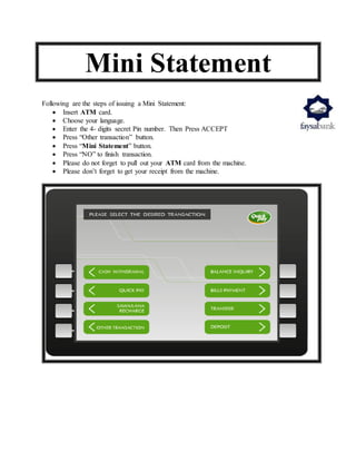 Accounting Project (bank dealing) | DOCX