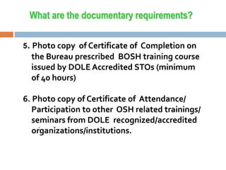 Training and Accreditation on occupation safety and health | PPT
