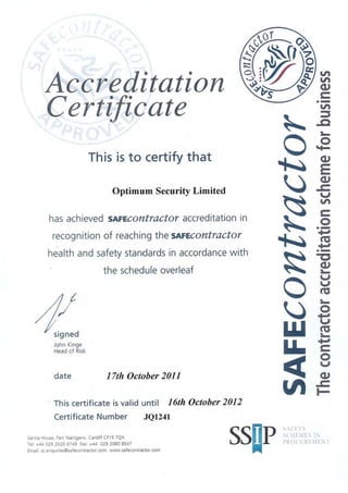 Accreditation Certificates Pdf | PDF