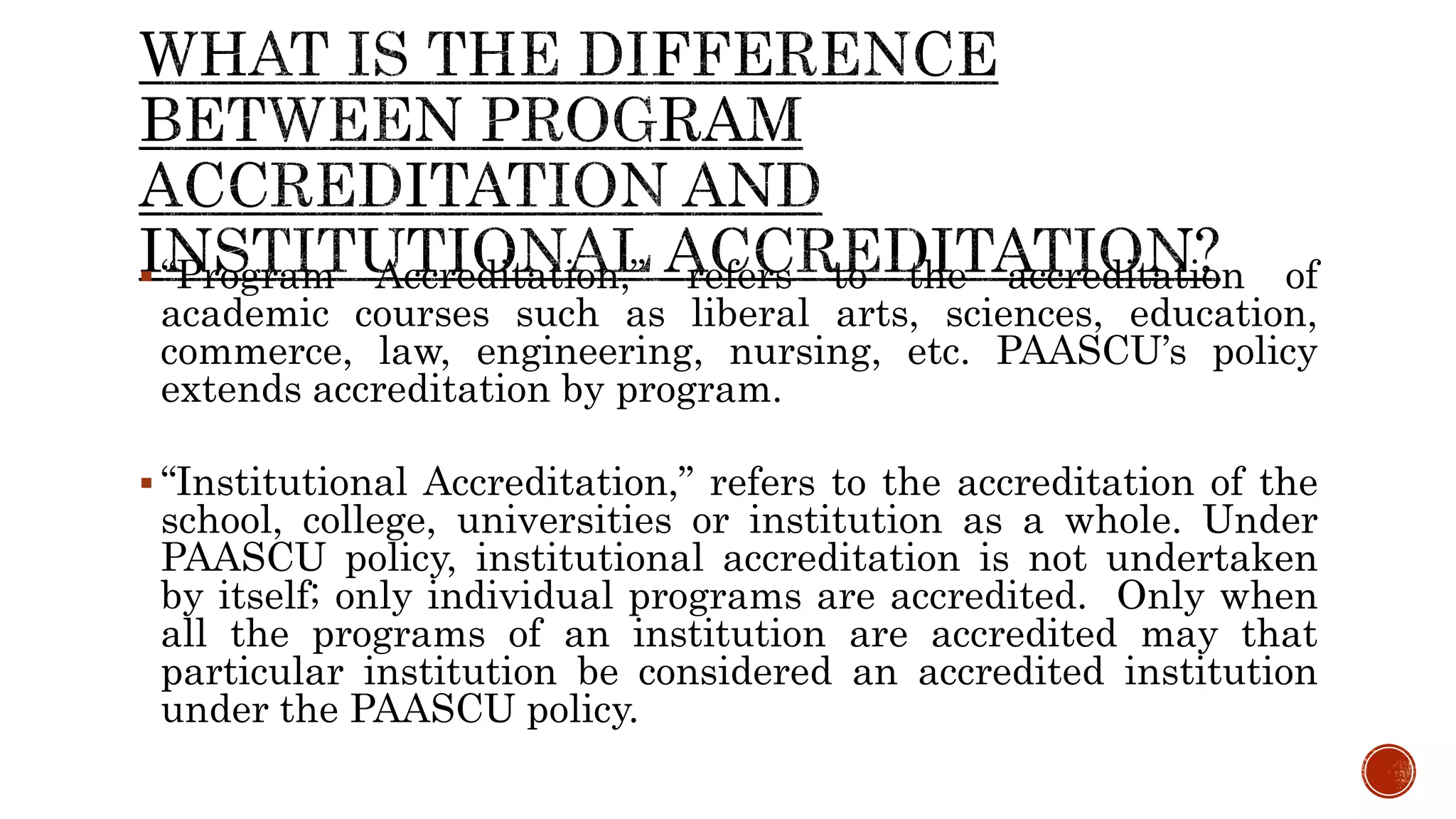 Accreditation of programs.faap