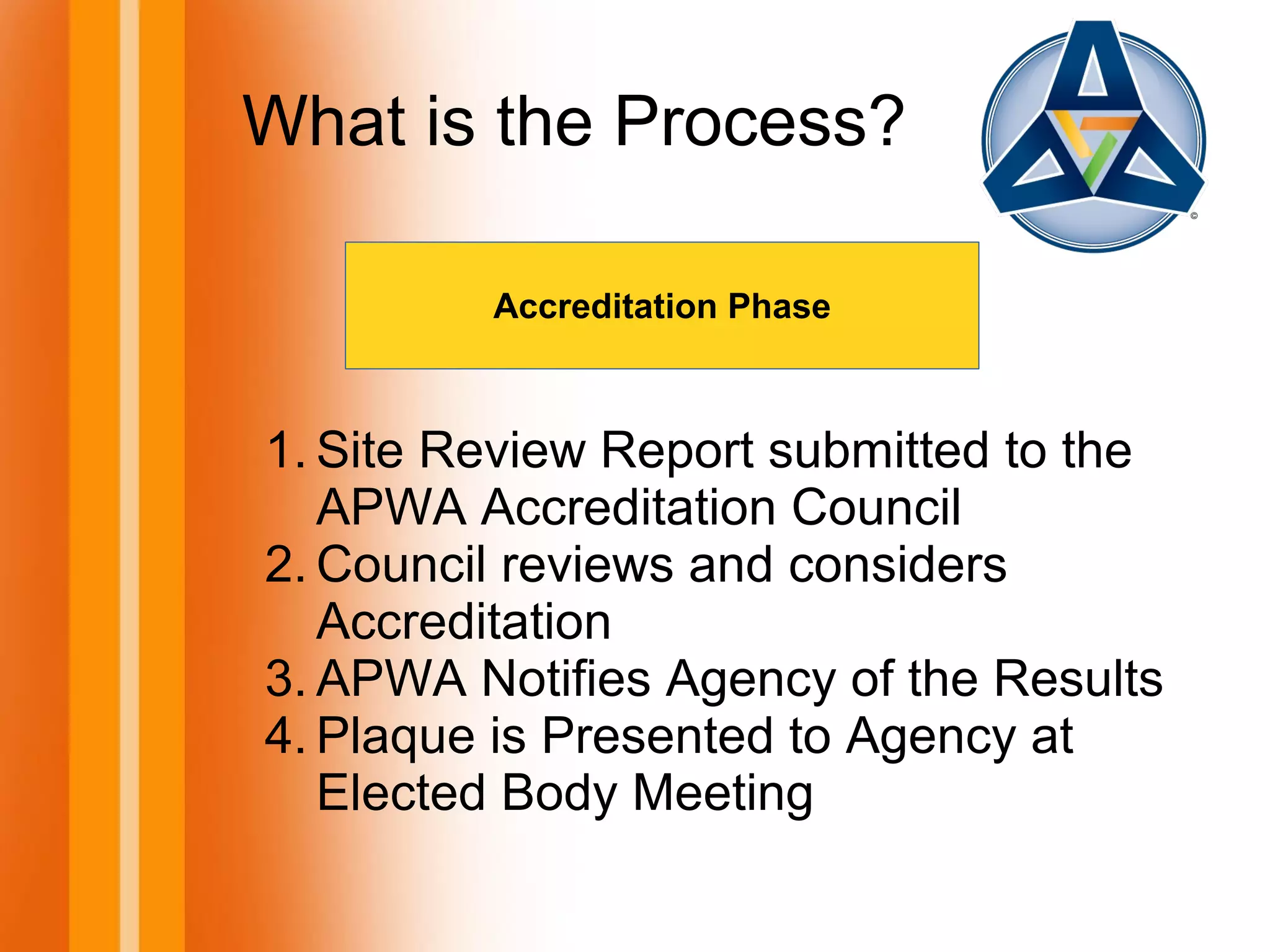 APWA Accreditation Process - Public Works Institute | PPT