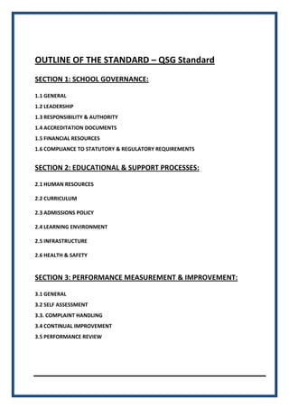 ACCREDITATION STANDARD FOR QUALITY SCHOOL GOVERNANCE (NABET) | PDF