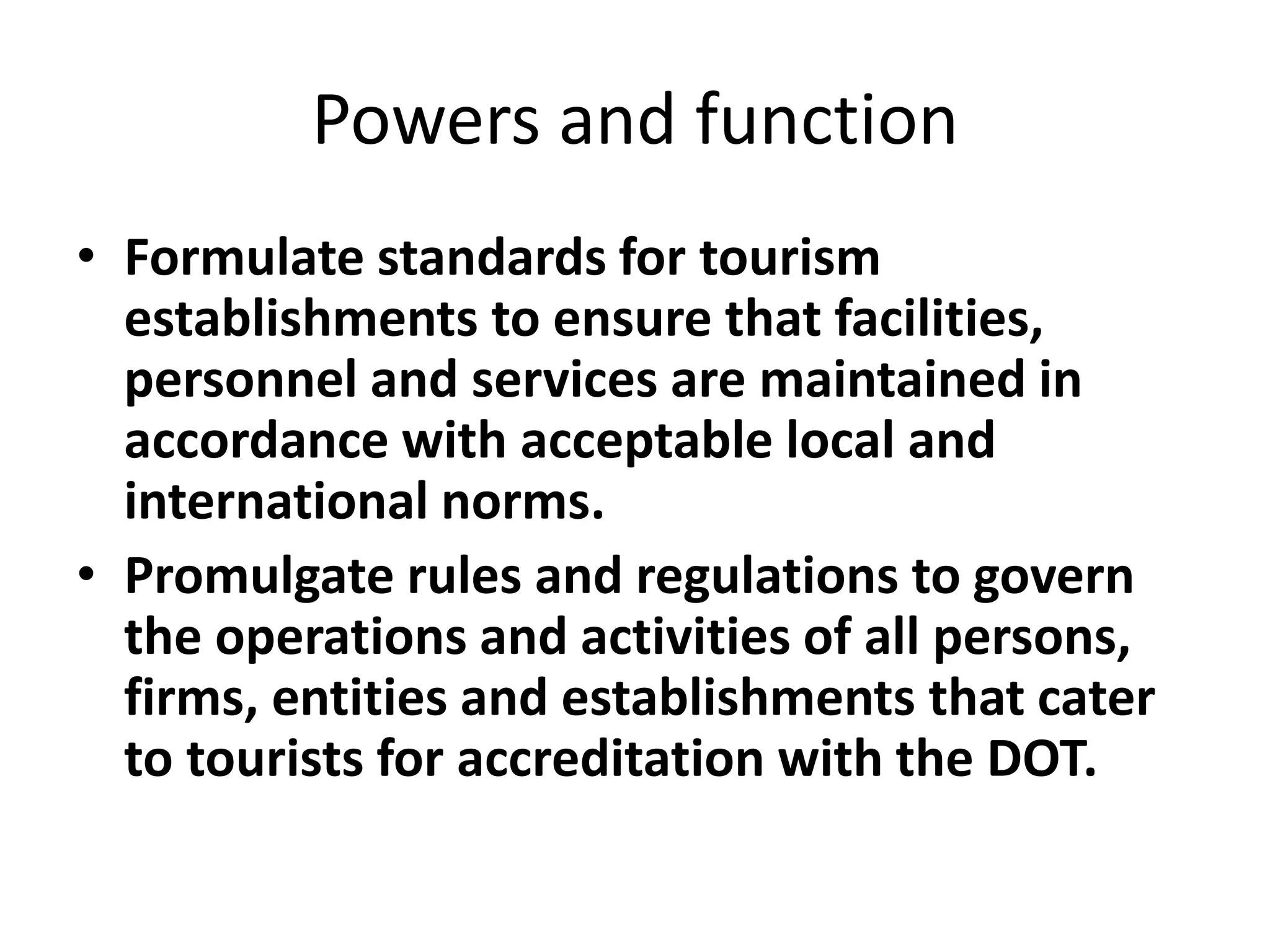 Accreditation standards for hotels | PPTX