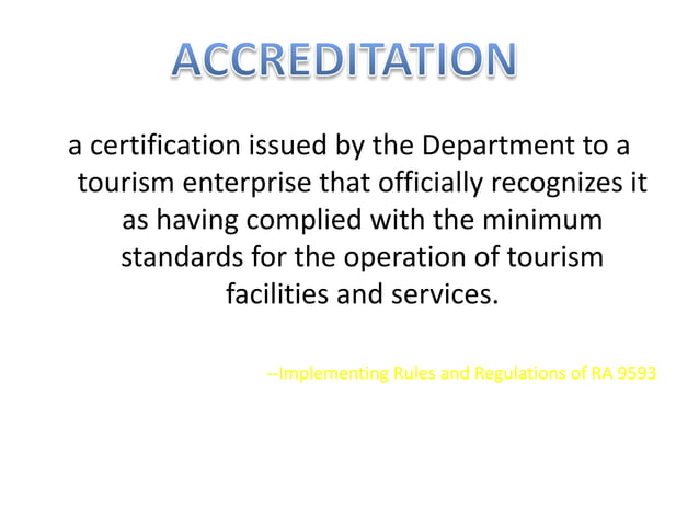 Accreditation standards for hotels | PPTX