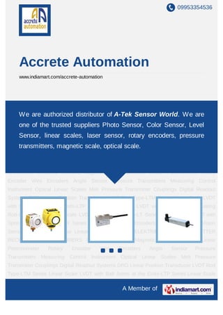 Accrete Automation, Delhi, Industrial Sensors | PDF