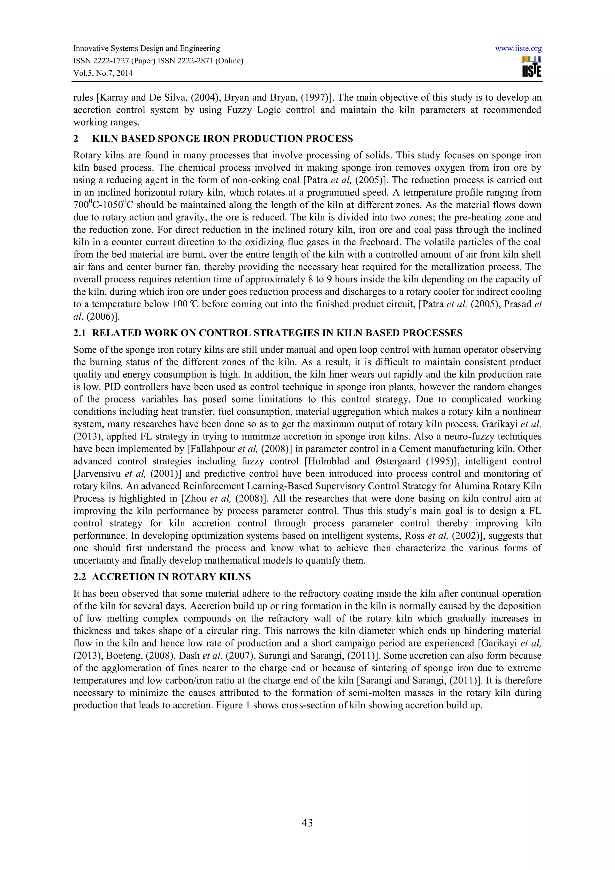 Accretion control in sponge iron production kiln using fuzzy logic | PDF
