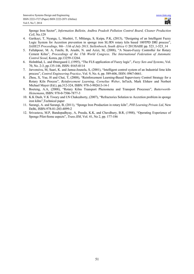 Accretion control in sponge iron production kiln using fuzzy logic ...