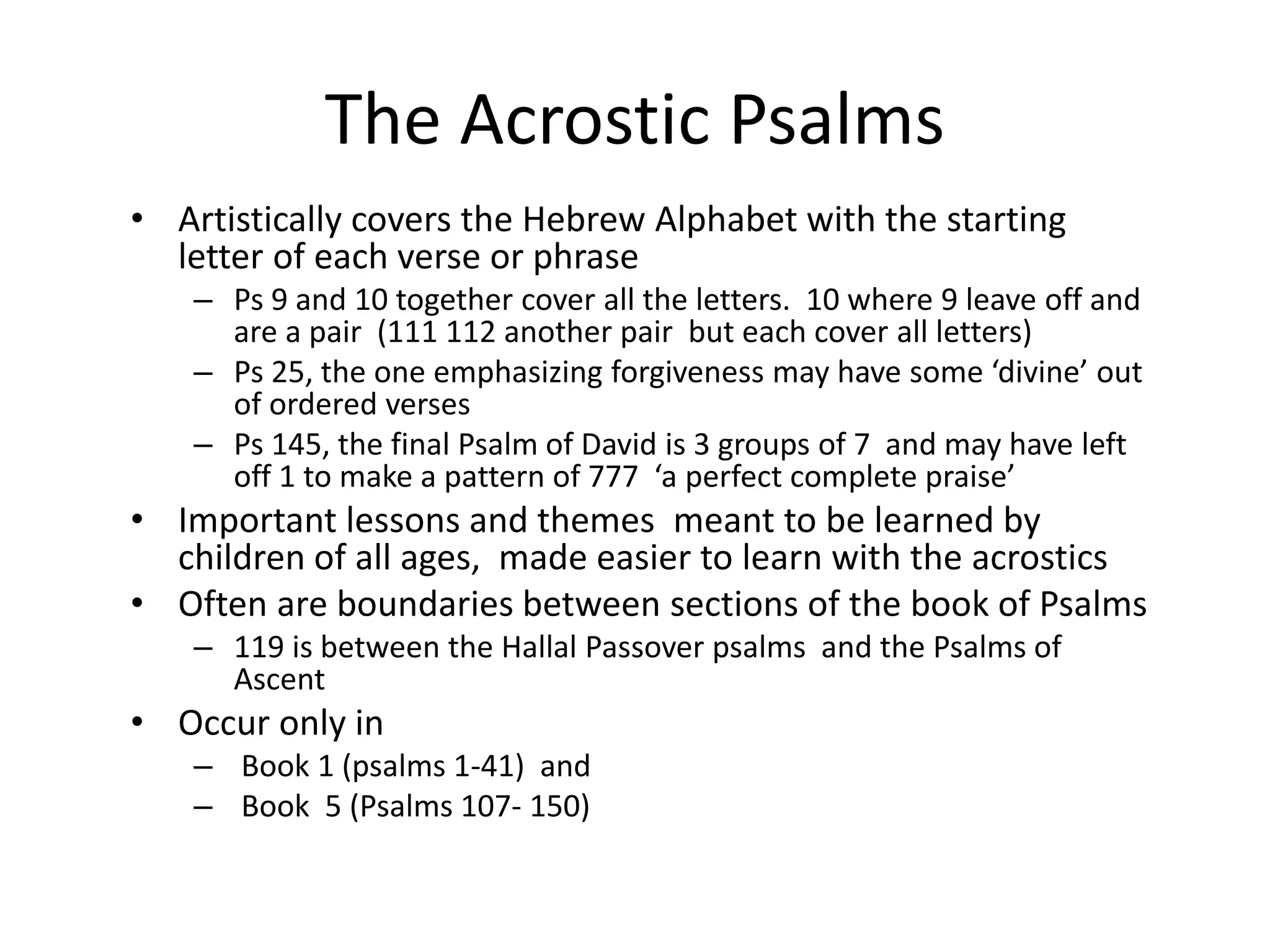 The Acrostic Psalms | PPTX