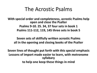 The Acrostic Psalms | PPTX