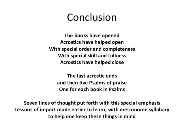 The Acrostic Psalms