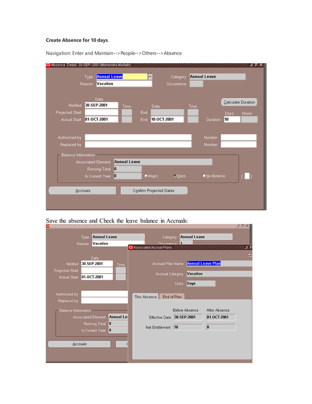 Oracle HRMS Accrual plan Setup | DOC
