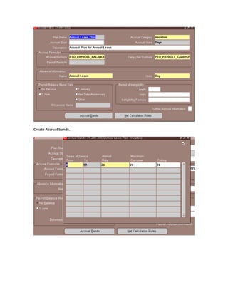 Oracle HRMS Accrual plan Setup | DOC