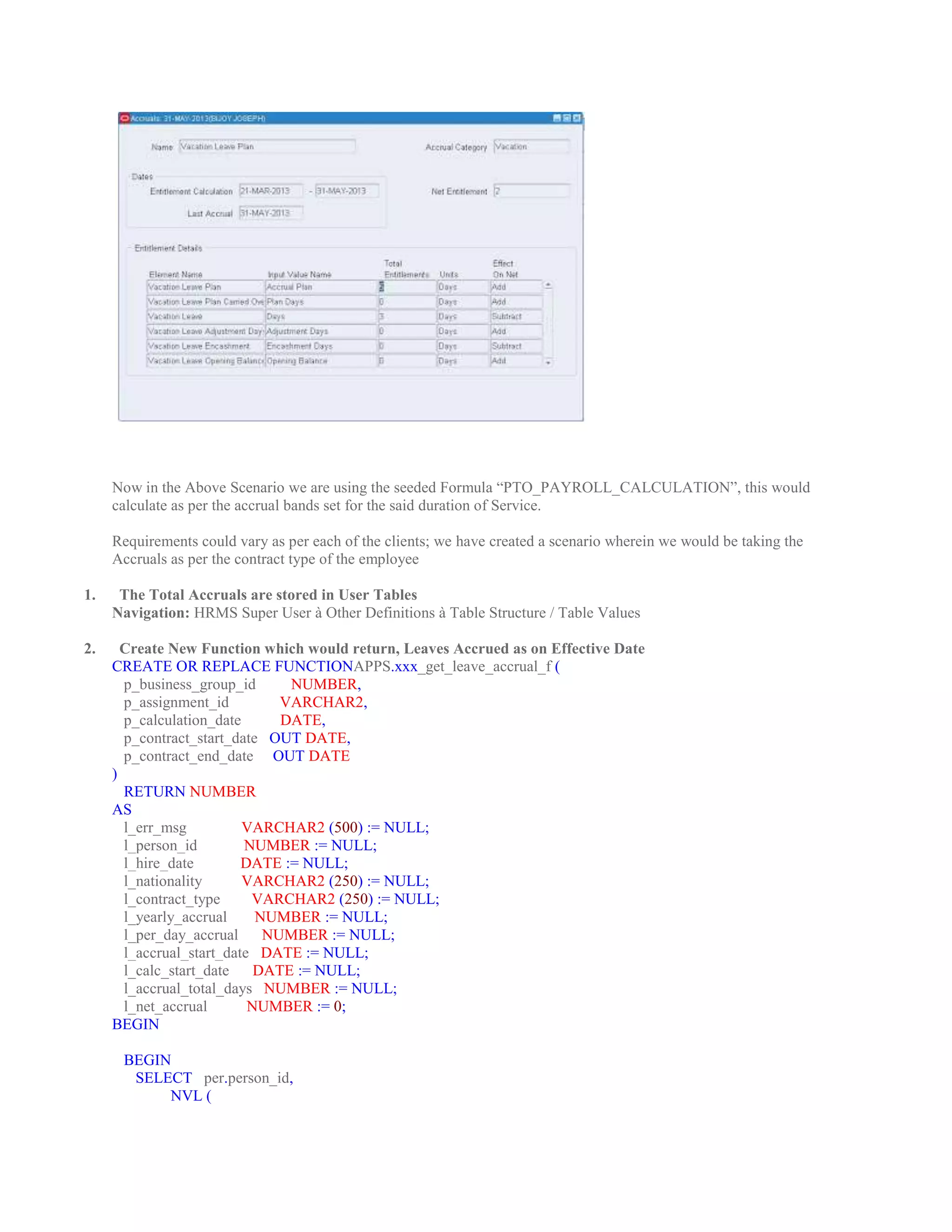 Accrual plan set up in oracle hrms | DOCX