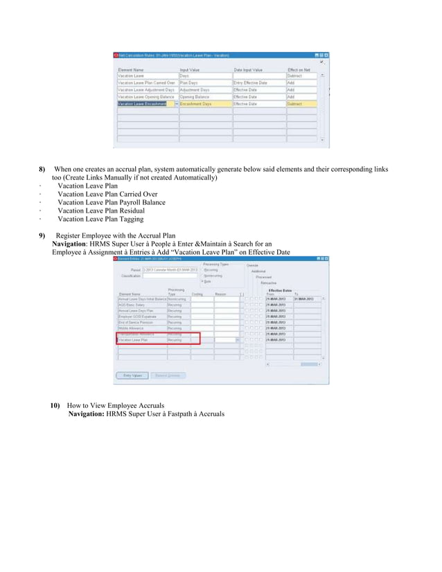 Accrual plan set up in oracle hrms | DOCX | Databases | Computer Software and Applications