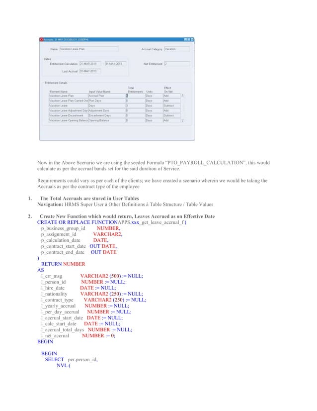 Accrual plan set up in oracle hrms | DOCX | Databases | Computer Software and Applications