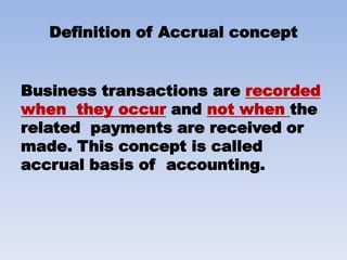 Accrual concept vs matching principle | PPTX