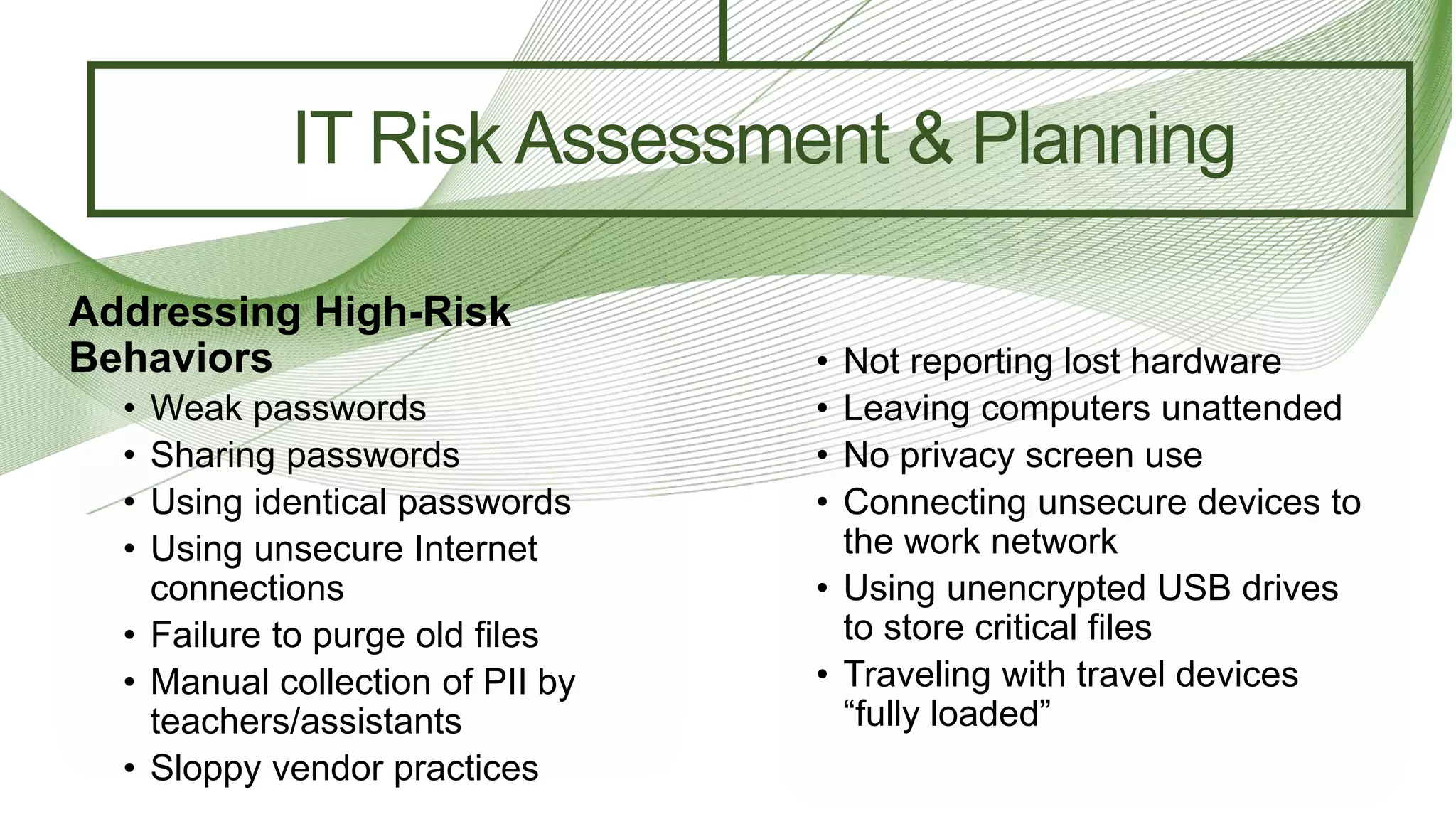 Managing It Risk And Assessing Vulnerability Ppt
