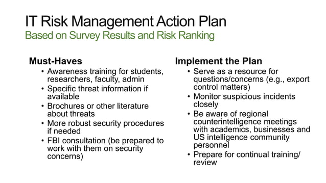 Managing It Risk And Assessing Vulnerability Ppt