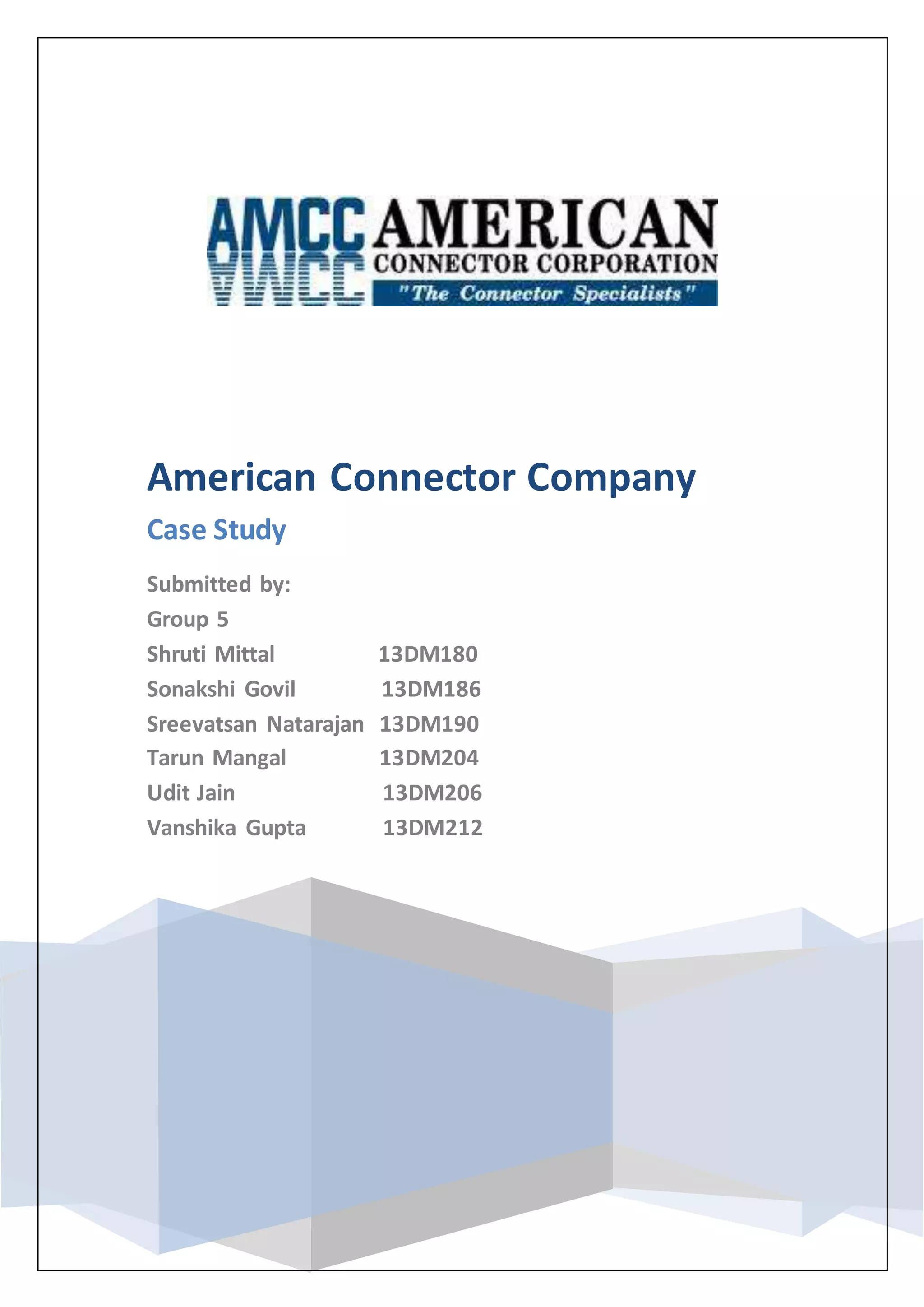 American connector company supply chain | DOCX