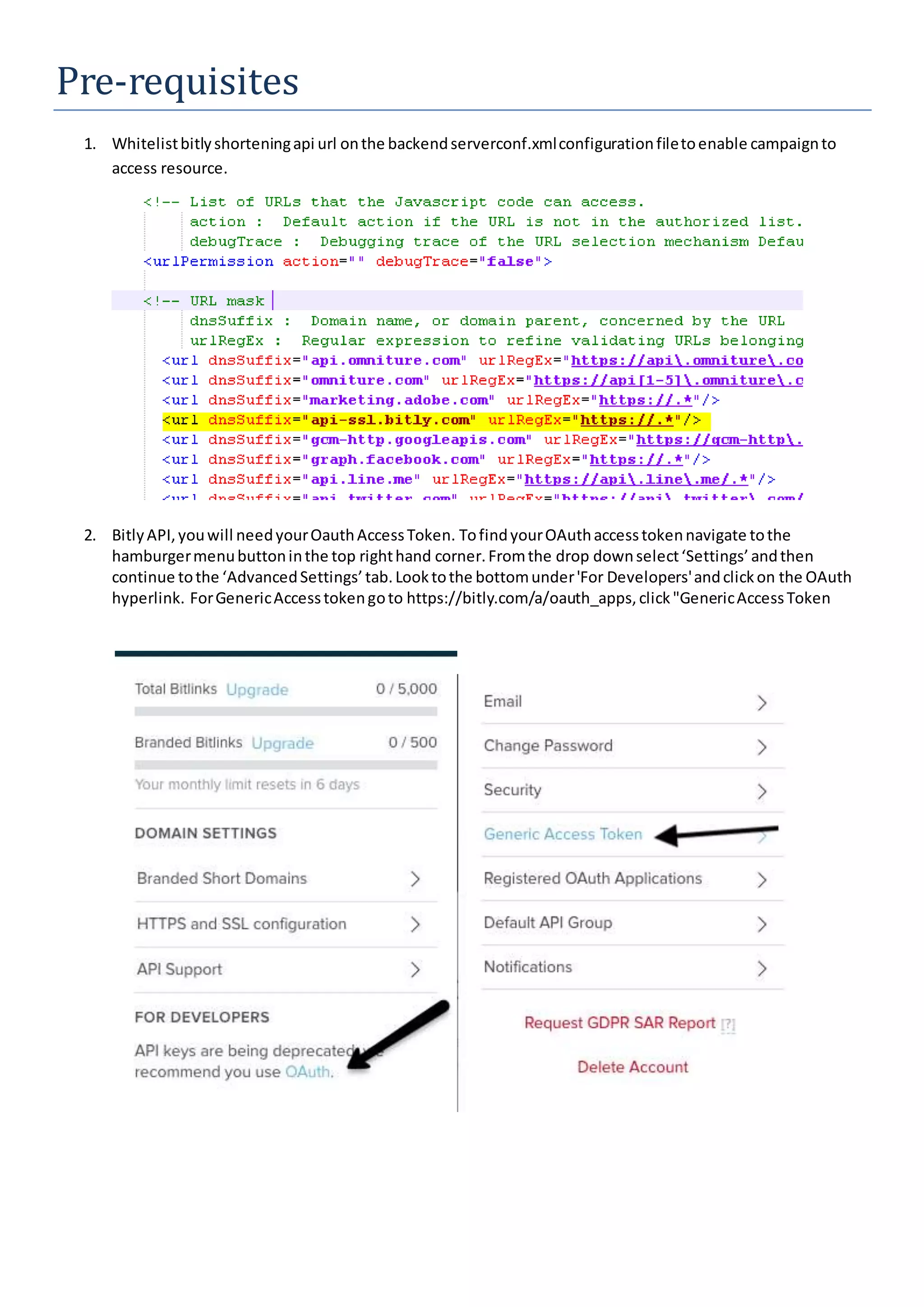 Adobe Campaign Classic Shortening Links with Bitly API | DOCX