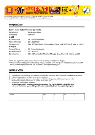 20TH ACCSQ-PPWG - REGISTRATION FORM | PDF