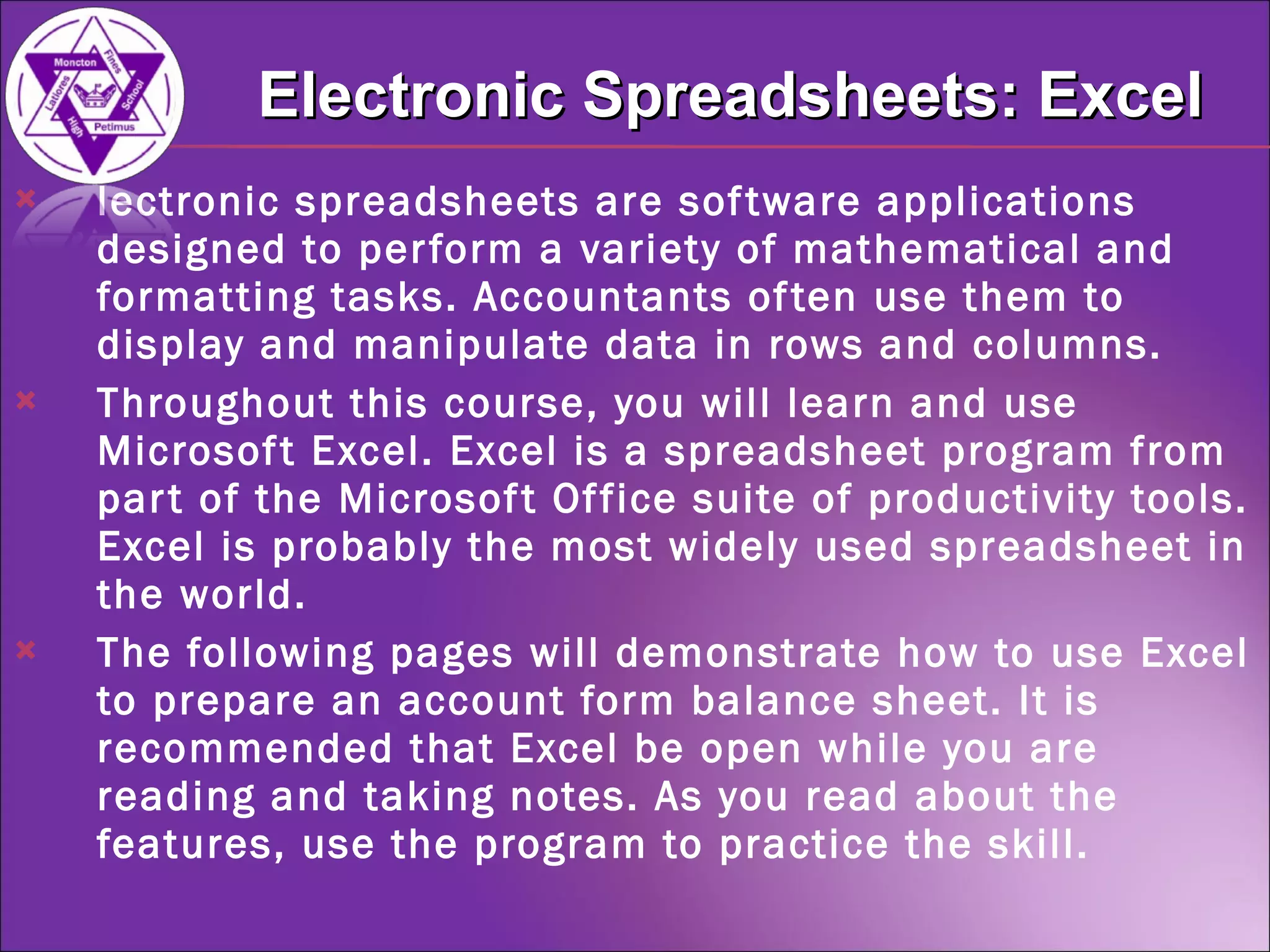 Acct120 Class #14 Microsoft Excel Features | PPT