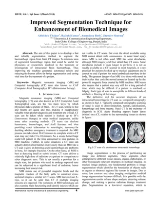 Improved Segmentation Technique for Enhancement of Biomedical Images | PDF