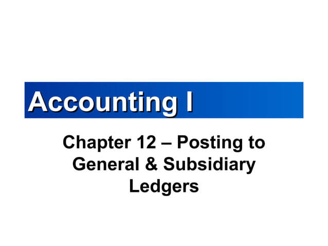Acct20-Chapter12 | PPT