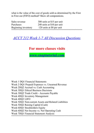 Acct 212 Effective Communication / snaptutorial.com