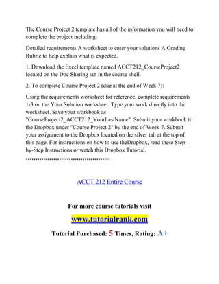 ACCT 212 Effective Communication - tutorialrank.com