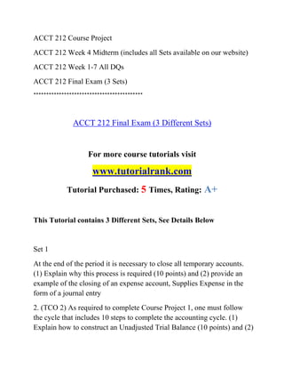 ACCT 212 Effective Communication - tutorialrank.com