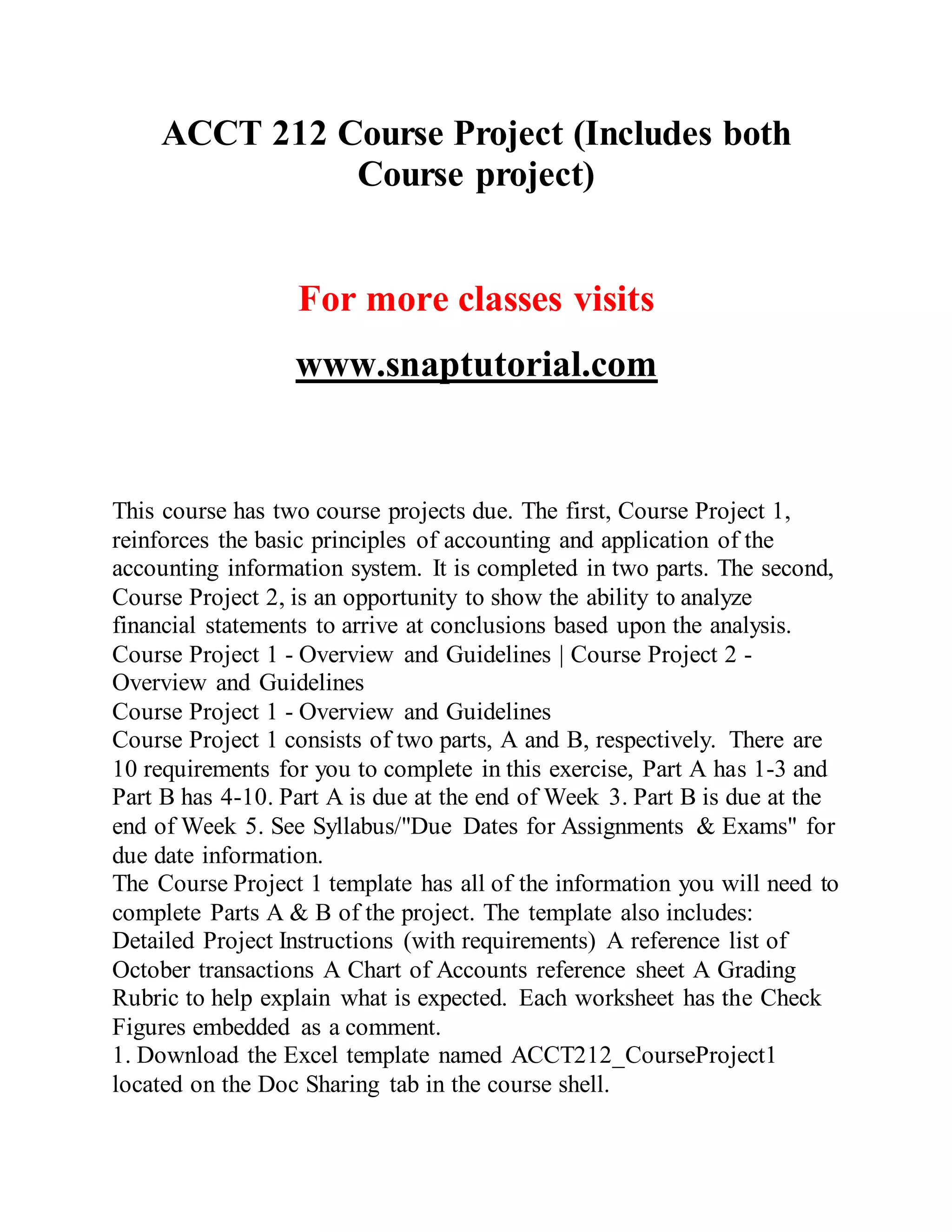 ACCT 212 Education Specialist / snaptutorial.com | Business Accounting & Finance | Business