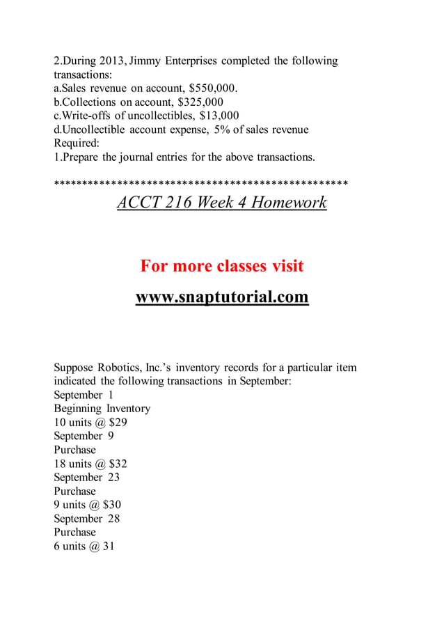 ACCT 216 Exceptional Education / snaptutorial.com | PDF