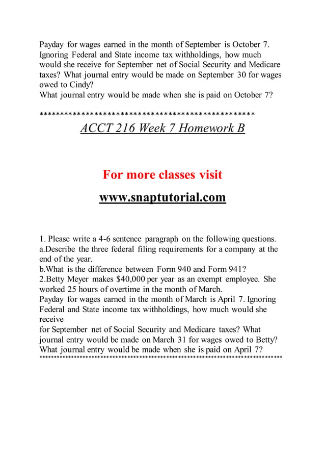 ACCT 216 Exceptional Education / snaptutorial.com | PDF