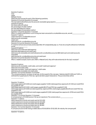 Acct 220 homework and quizzes | PDF