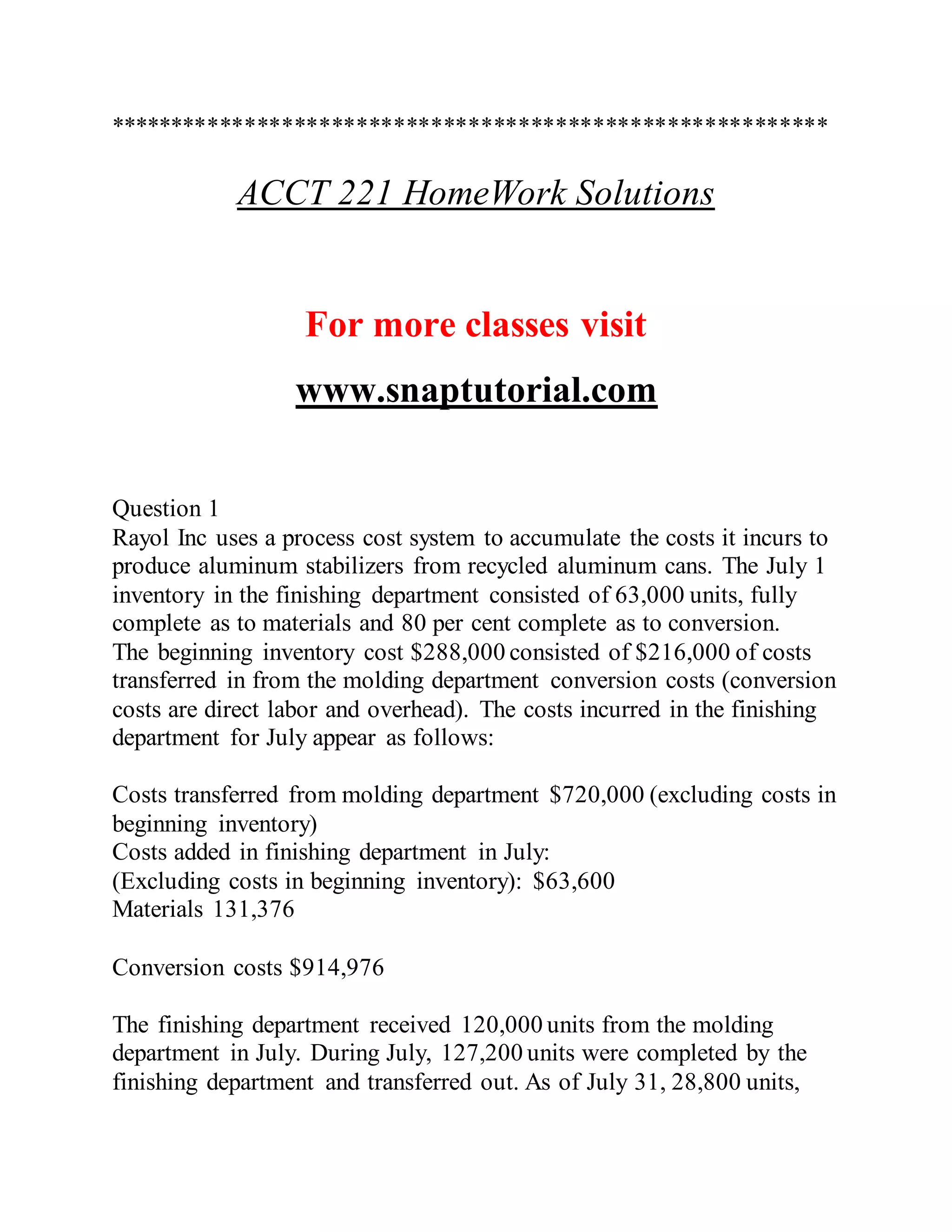 ACCT 221 Technology levels--snaptutorial.com