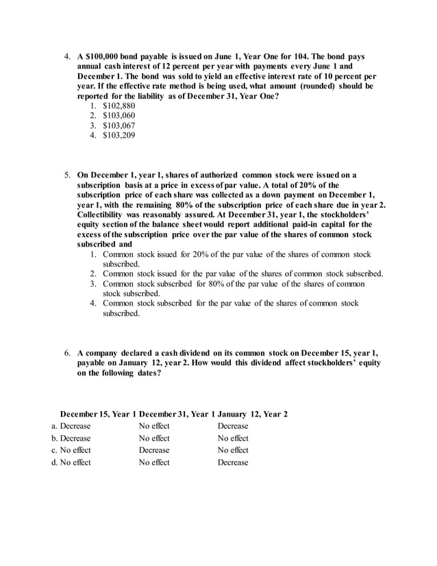 Acct 311 final exam answers | PDF
