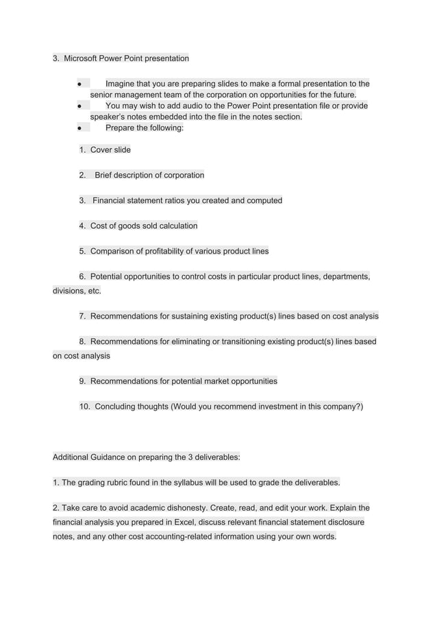 ACCT 321 SEC 10K REPORT PROJECT | PDF