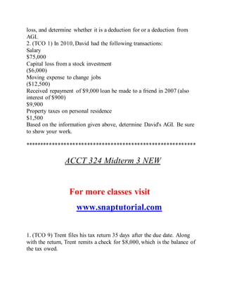 ACCT 324 Massive Success / snaptutorial.com | PDF